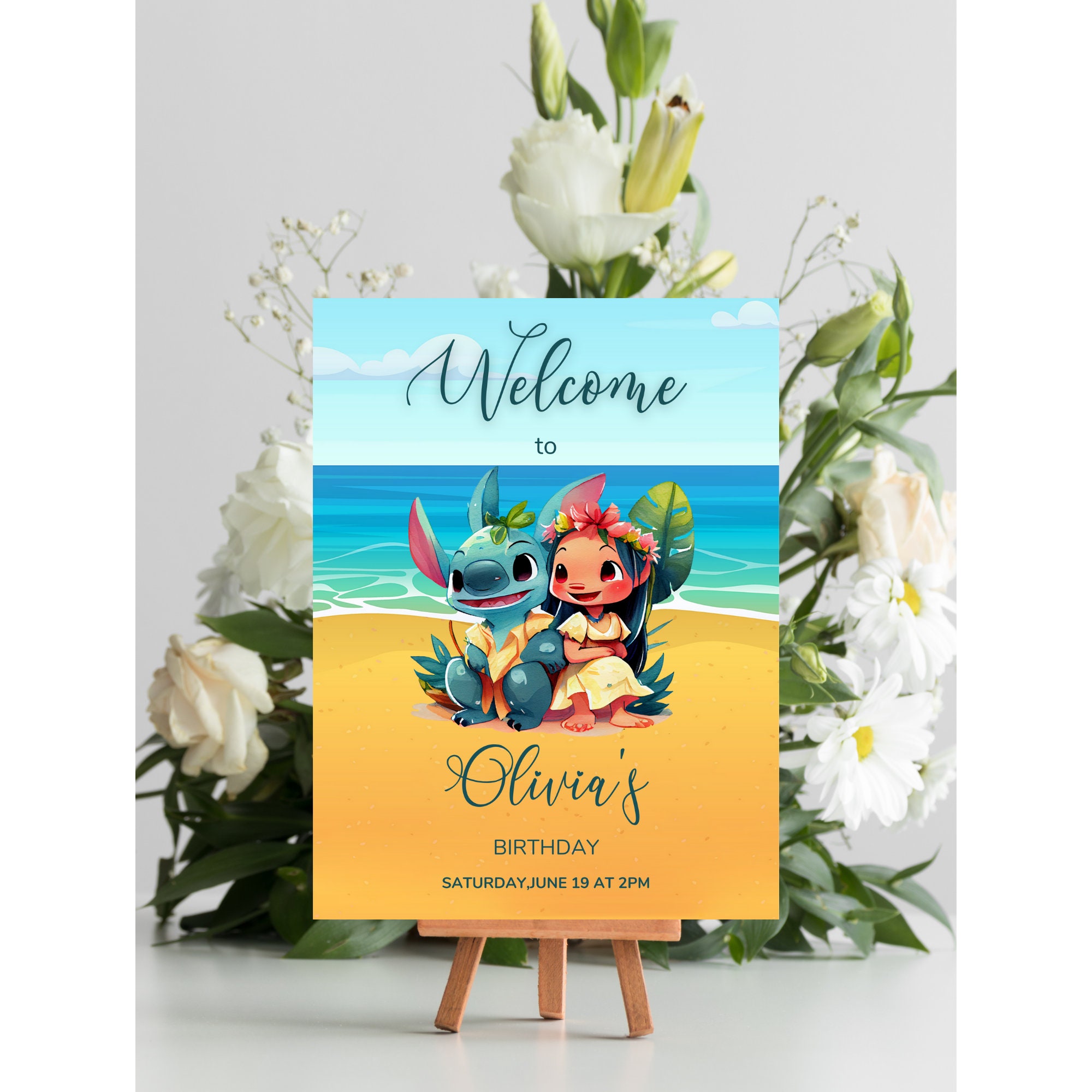 Stitch Welcome Sign, Lilo and Stitch Party Invitation, Welcome Sign ...