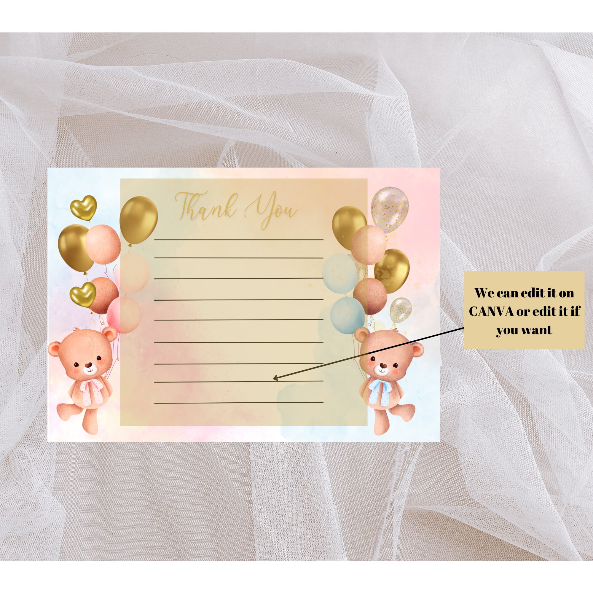 Teddy Bears Gender Reveal Invitation Balloon Gender Reveal - Etsy