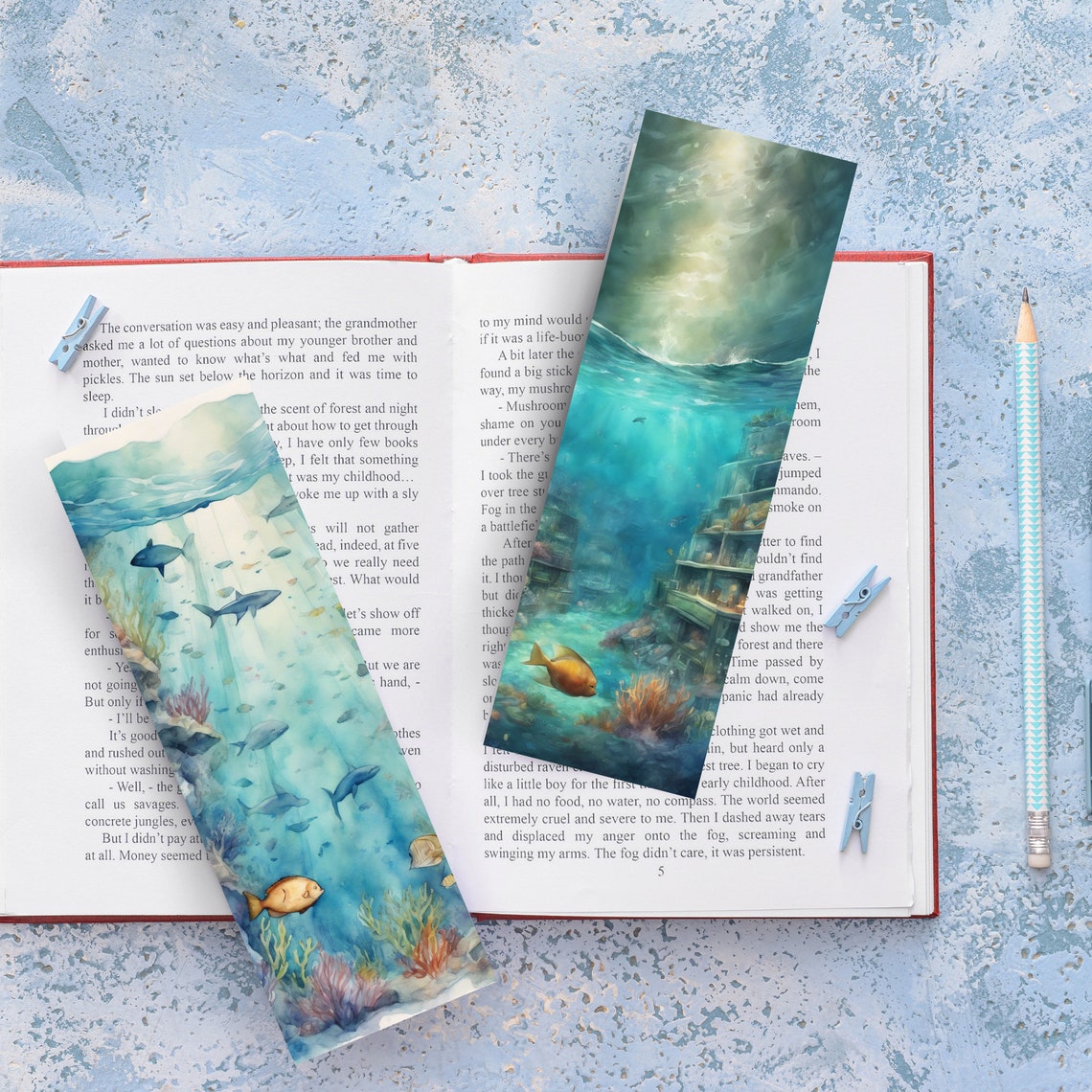 Nautical Bookmark Printable, Book Lovers Designs, Ocean Digital Letter ...