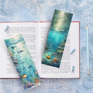 Nautical Bookmark Printable, Book Lovers Designs, Ocean Digital Letter ...