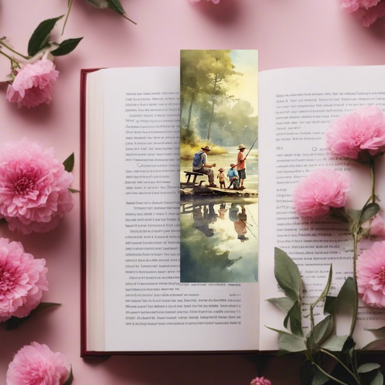Fishing Bookmark Printable, Digital Bookmark Gift, Book Lovers Designs ...