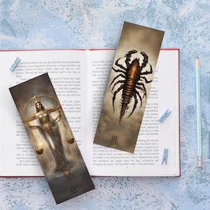 Zodiac Bookmark Printable, Astrology Digital Bookmark Gift, Book Lovers ...