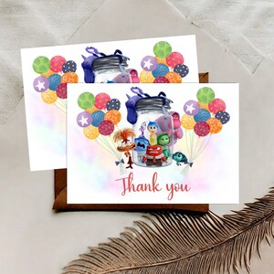 Inside Out 2 Thank You Card, Inside Out Birthday Thank You Card, Inside ...