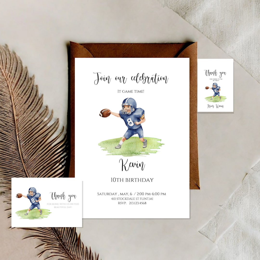 Football Birthday Invitation, Boy Football Birthday Party Invite, It's ...
