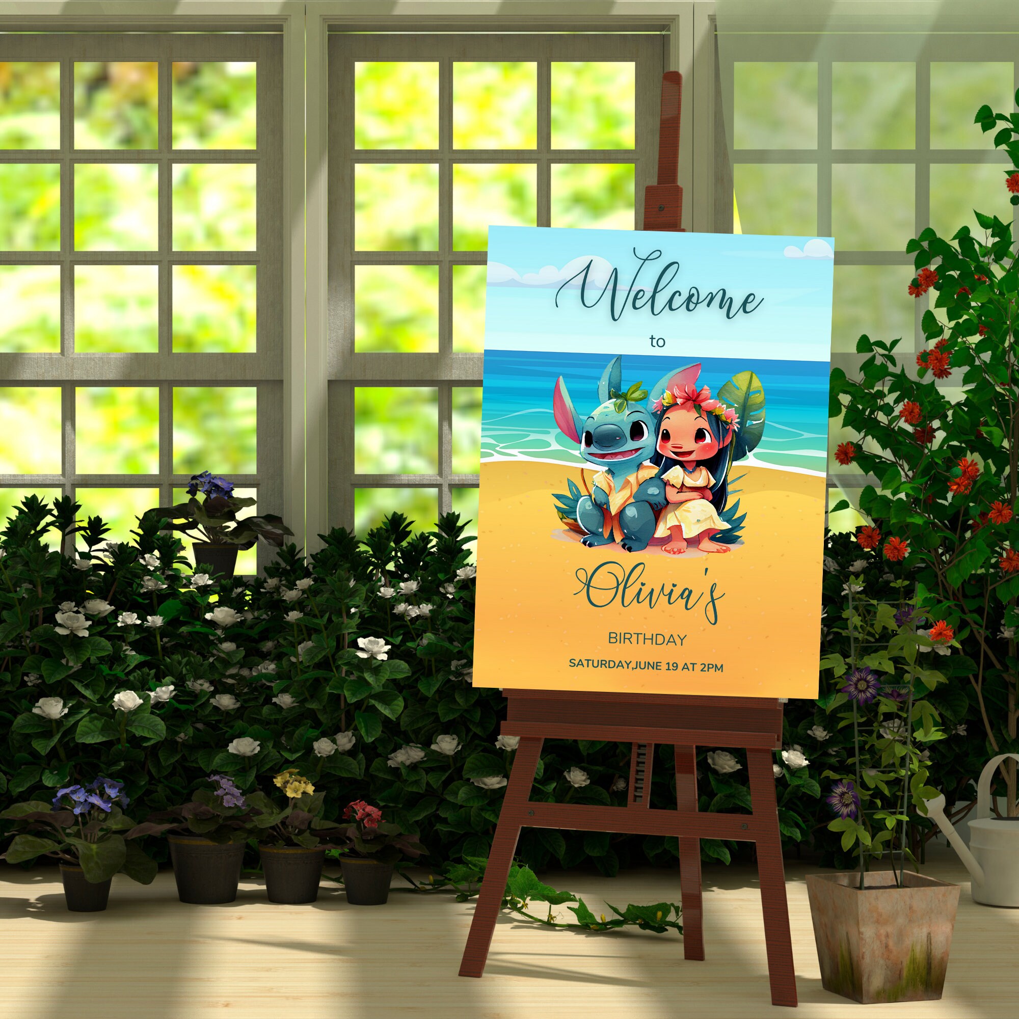 Stitch Welcome Sign Lilo and Stitch Party Invitation Welcome - Etsy UK