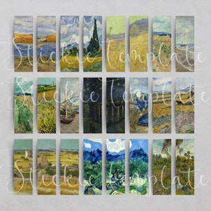 Vincent Van Gogh Bookmark Printable, Van Gogh Lovers Digital Bookmark ...