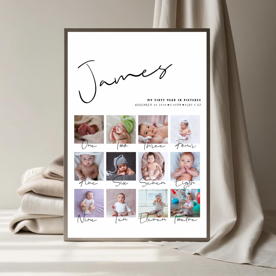 Milestone Birthday Banner Sign, Printable Baby's 1st Birthday Poster ...