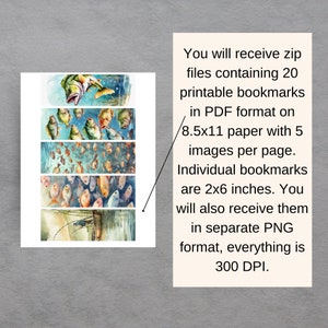 Fishing Bookmark Printable, Digital Bookmark Gift, Book Lovers Designs ...