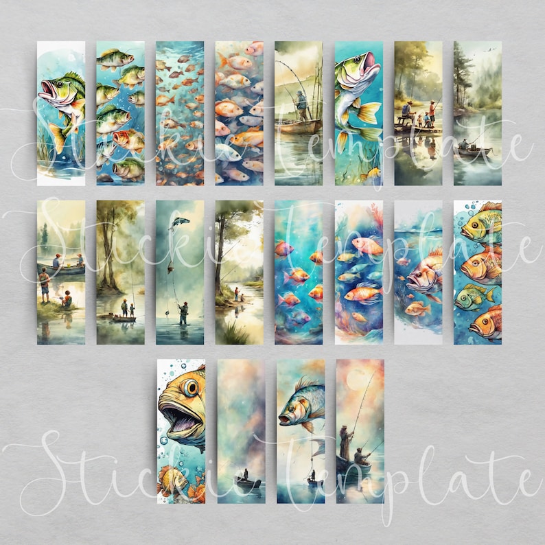 Fishing Bookmark Printable, Digital Bookmark Gift, Book Lovers Designs ...