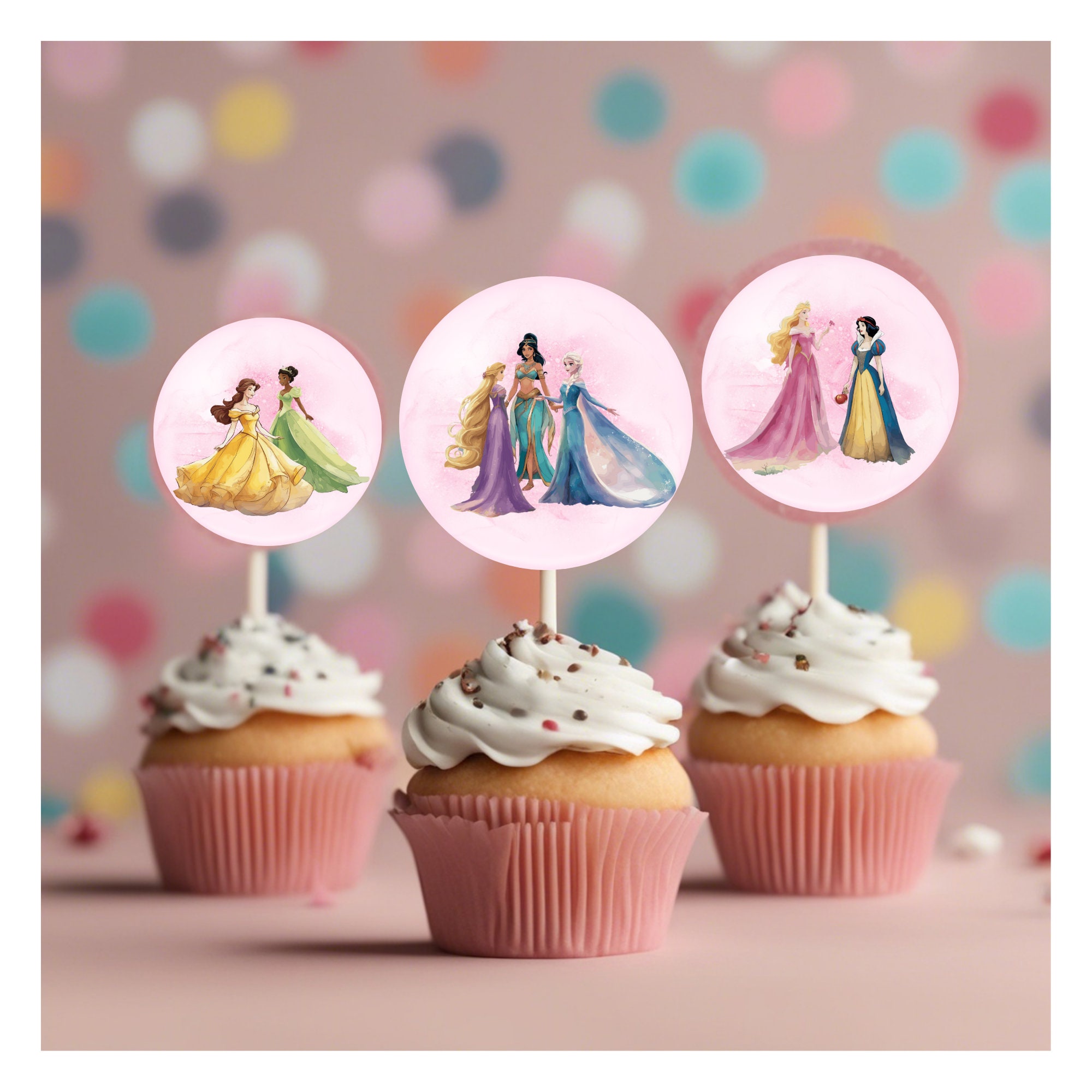 Princess Birthday Cupcake Toppers, Cupcake Toppers, Princess Baby ...