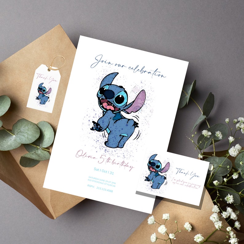 Stitch Birthday Invitation, Stitch Party, Stitch Party Invite, Beach ...