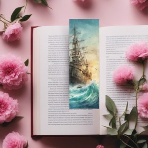 Nautical Bookmark Printable, Book Lovers Designs, Ocean Digital Letter ...