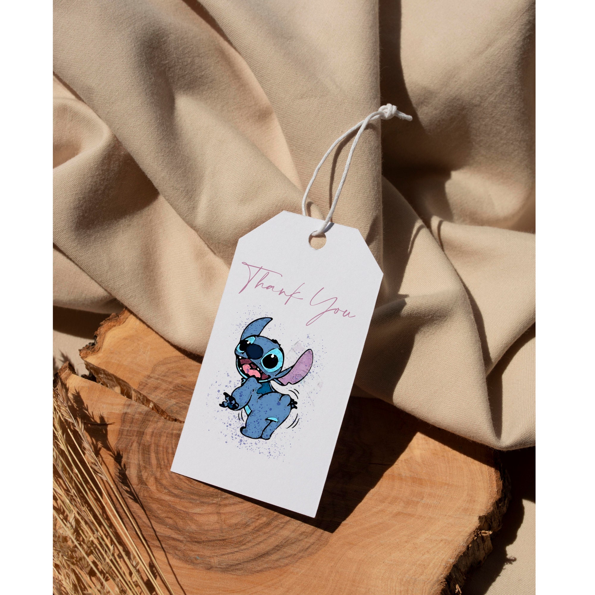 Stitch Birthday Thank You Tag Template Personalized Digital - Etsy