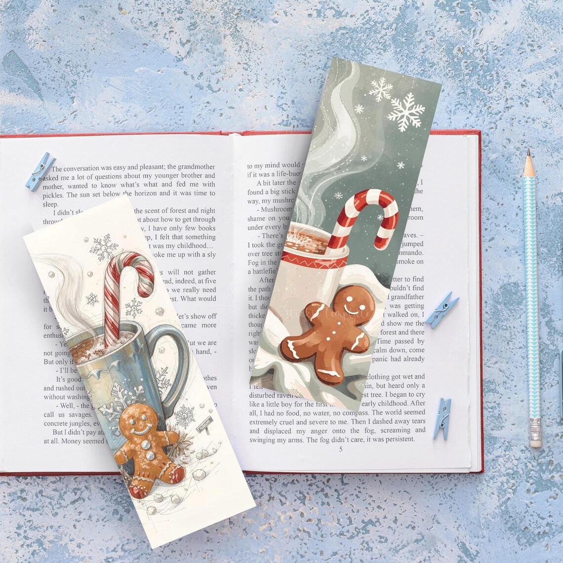 Watercolor Hot Cocoa Mug Bookmark Printable, Christmas Bookmark ...
