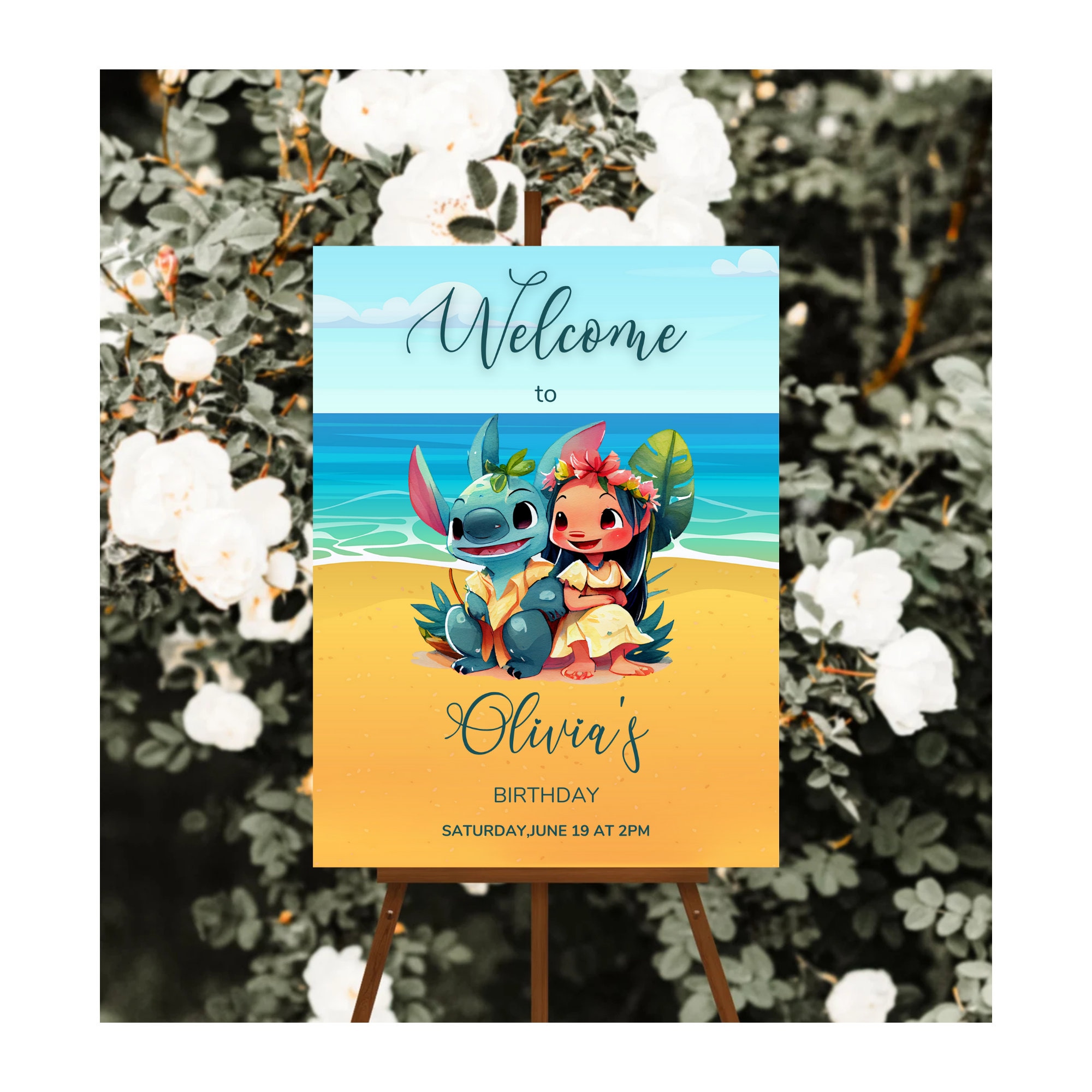 Stitch Welcome Sign, Lilo and Stitch Party Invitation, Welcome Sign ...
