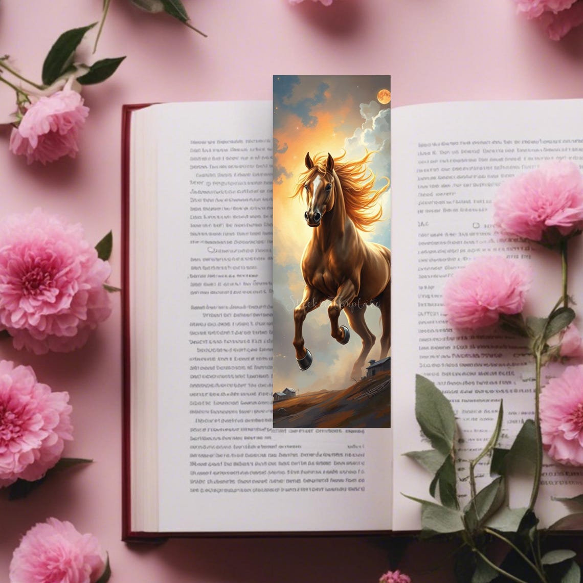 Horse Bookmarks Printable, Book Lovers Designs, Digital Oil Painting ...