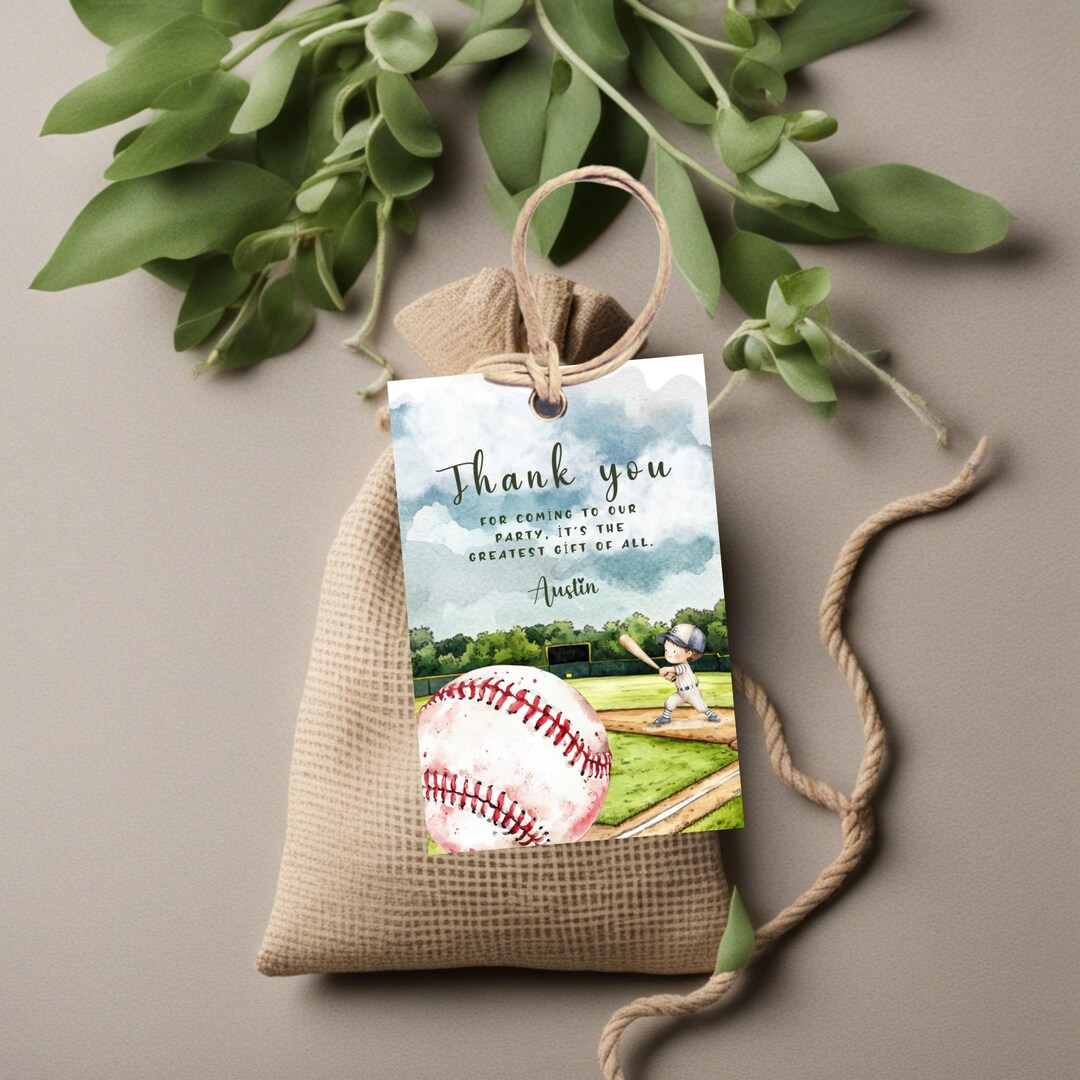 Editable Baseball Tag, Baseball Thank You Tag, Baseball Favor Tag ...