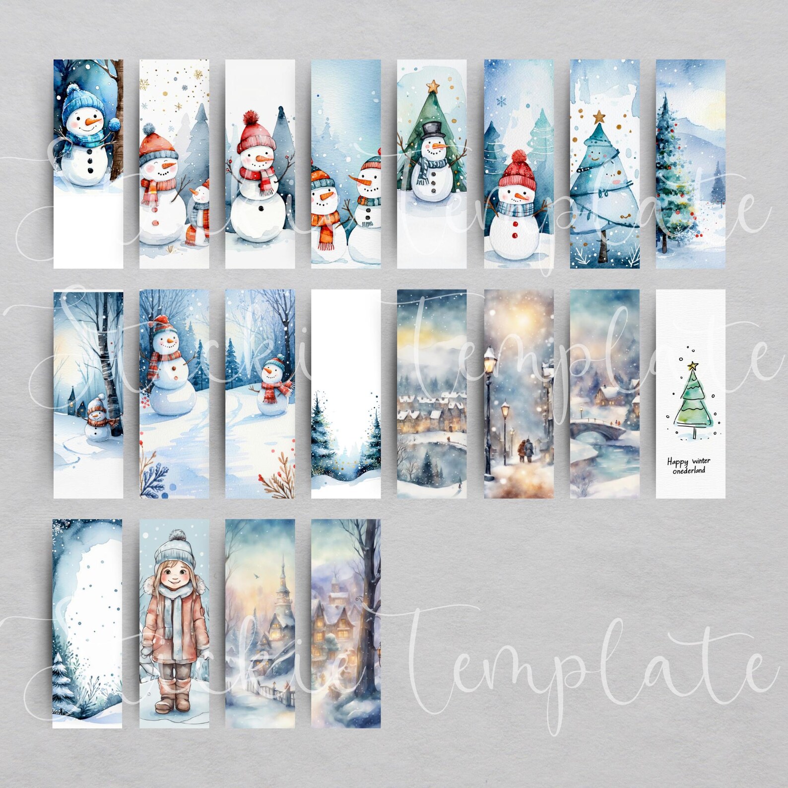 Digital Winter Bookmarks, Christmas Bookmark Printable, Book Lovers ...