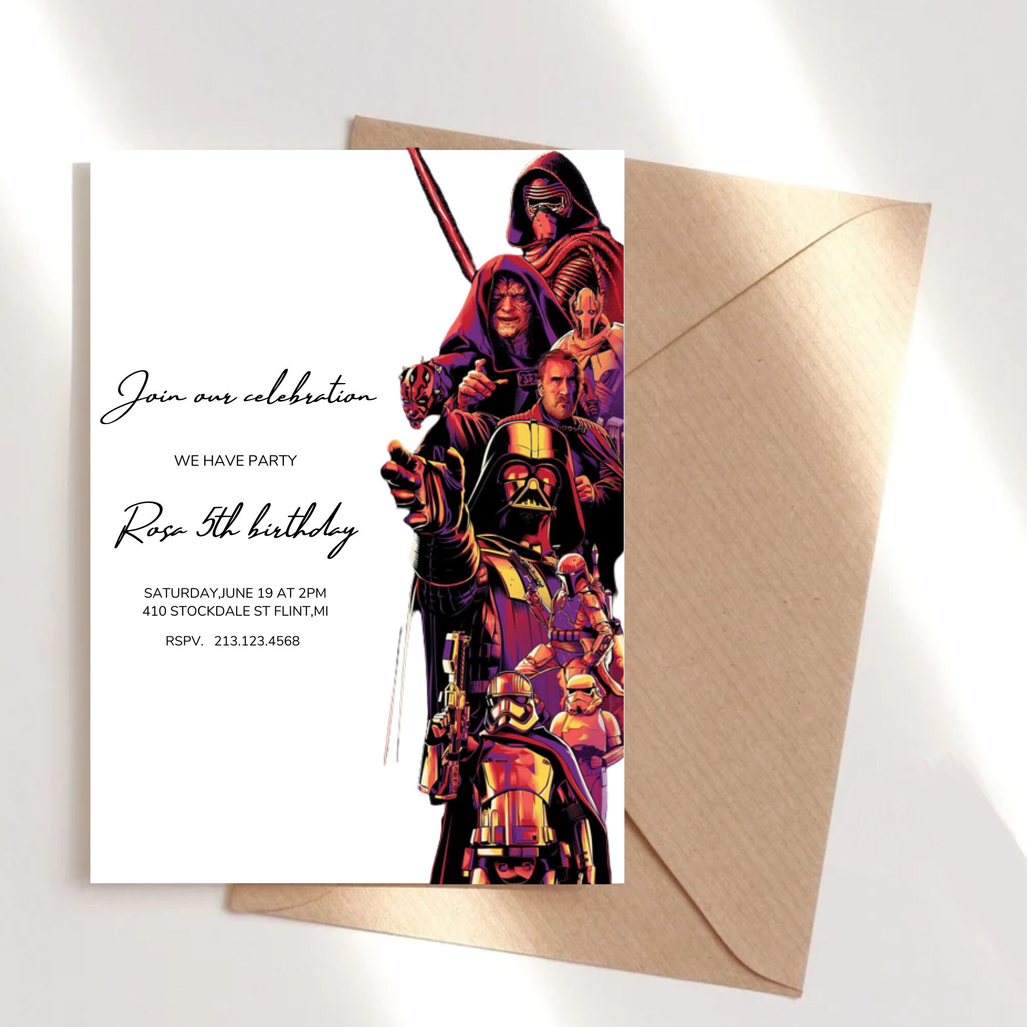 Plantilla de invitación de Star Wars invitación de cumpleaños - Etsy México