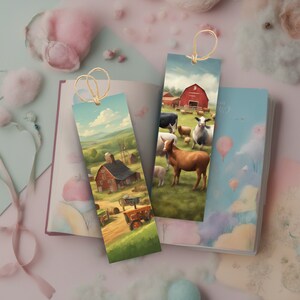 Farm Bookmark Printable, Farm Gift, Dog, Horse, Pig, Bookmark Gift, PDF ...