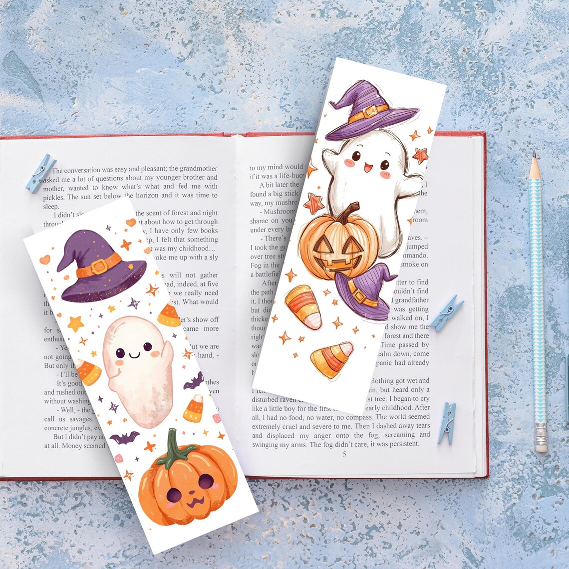 Cute Boo Halloween Bookmark Printable, Ghost and Pumpkin Gift Bookmark ...