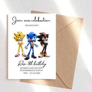 Sonic Invitation, Sonic Birthday Invitation Template, Sonic the ...