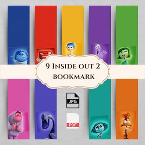 Inside Out 2 Bookmark Printable, Inside Out 2 Gift, Bookmark Gift, PDF ...