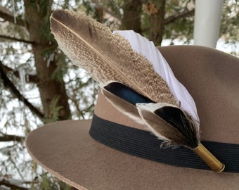 Hat Feather, Fedora Hat Feather, Hand Crafted Hat Feather Embellishment ...