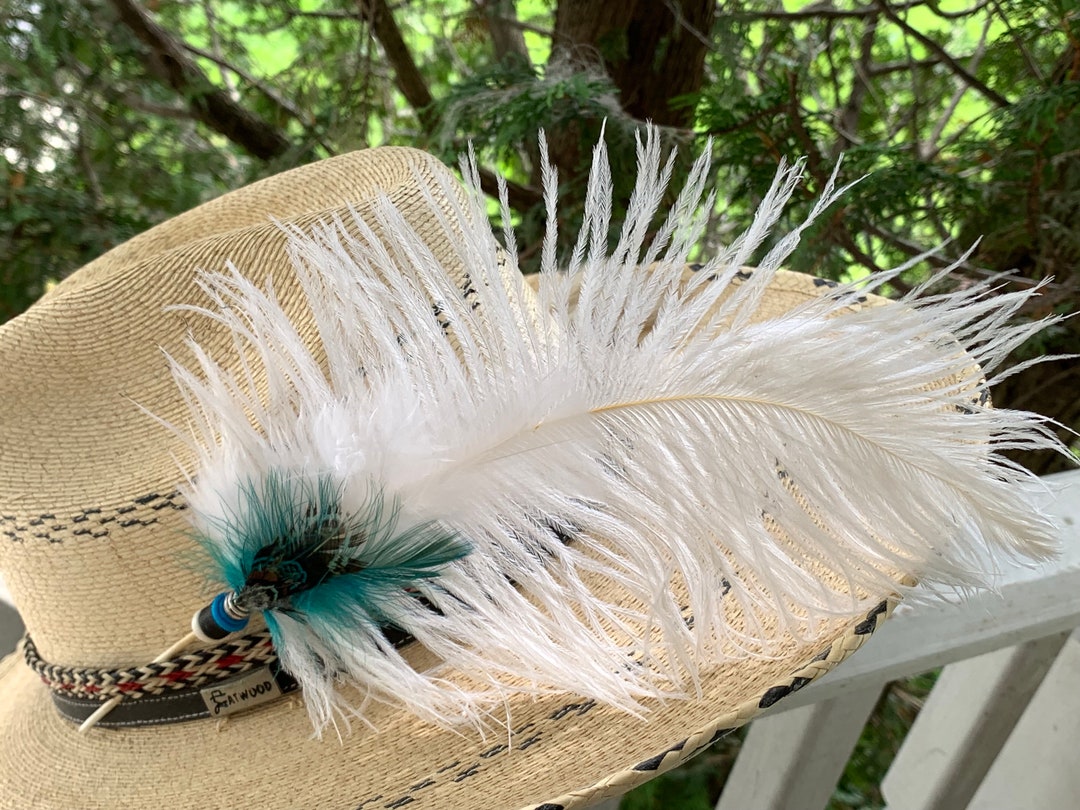 Ladies Hat Feather Ostrich Quill Hat Feather Boho Hat - Etsy