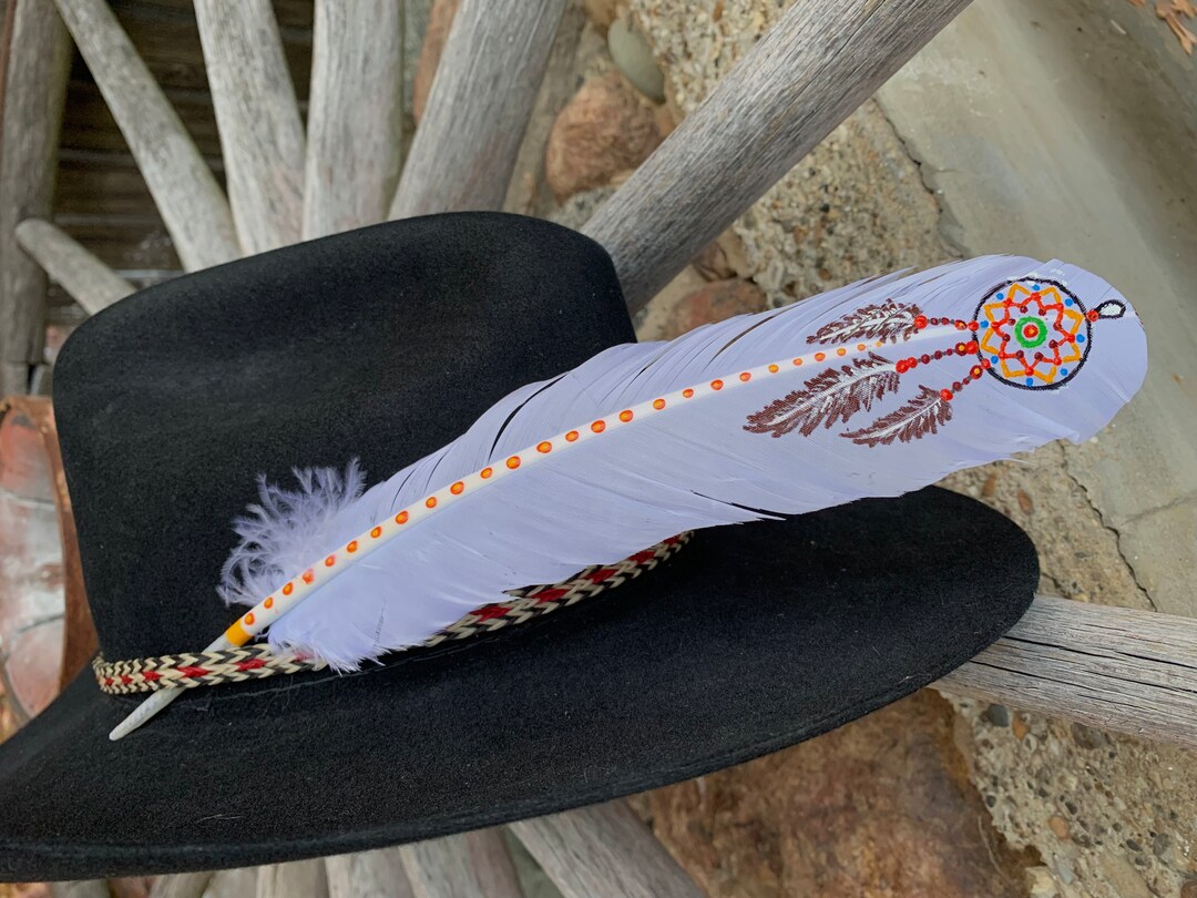 Hat Feather, Western Hat Feather, Hand Painted Hat Feather - Etsy