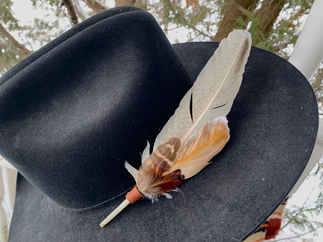 Cowboy Hat Feather, Natural Feather for Hat, Western Feather, Hand ...