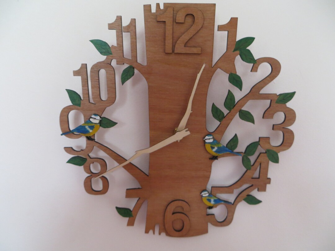Irish Garden Birds 3D Wooden Clock - Bluetits Handmade Home Decor - Etsy