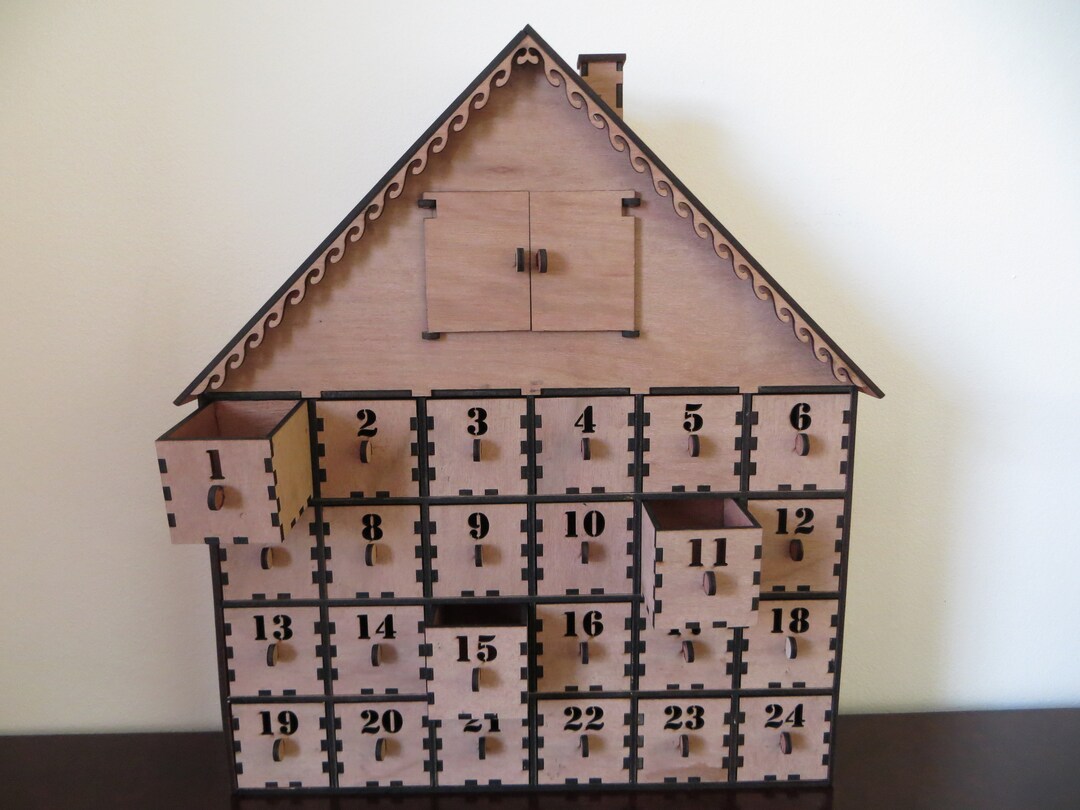 Blank Christmas Wooden Advent Countdown Calendar Nook - Etsy