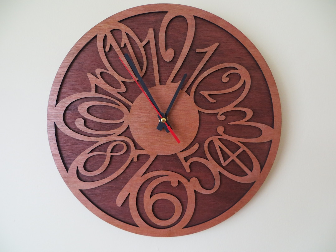 3D Wooden Cutout Clock Handmade Home Decor - Etsy
