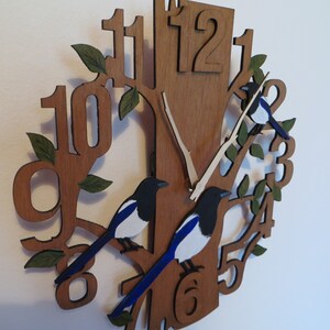 Irish Garden Birds 3D Wooden Clock Magpies Handmade Home Decor - Etsy