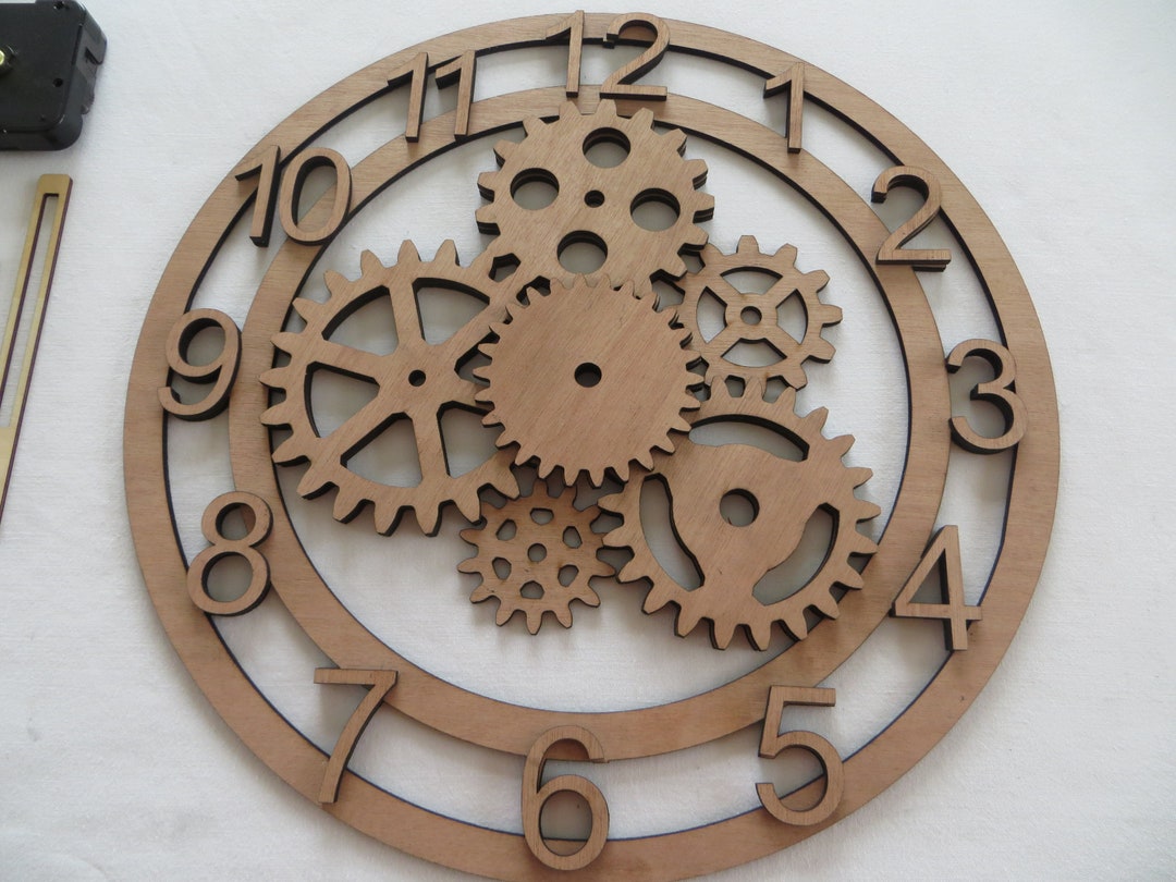 Wooden Gear Cog Clock (numbers Upright) Create Your Own - Etsy