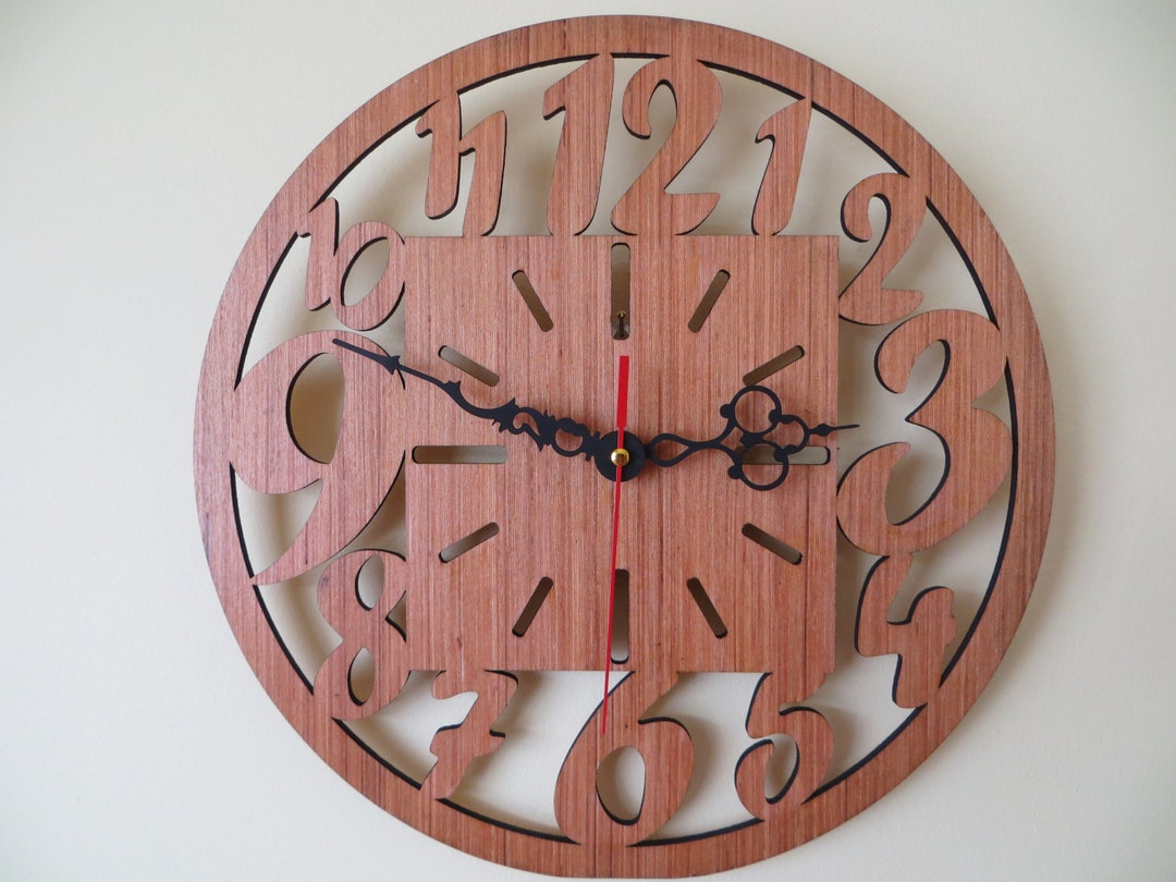 3D Wooden Single Layer Cutout Clock Handmade Home Decor - Etsy