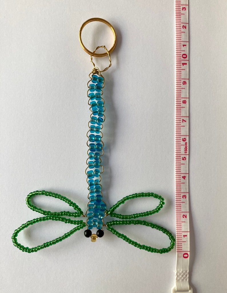 Bead Wire Dragonfly Christmas Tree Ornament Keychain or - Etsy