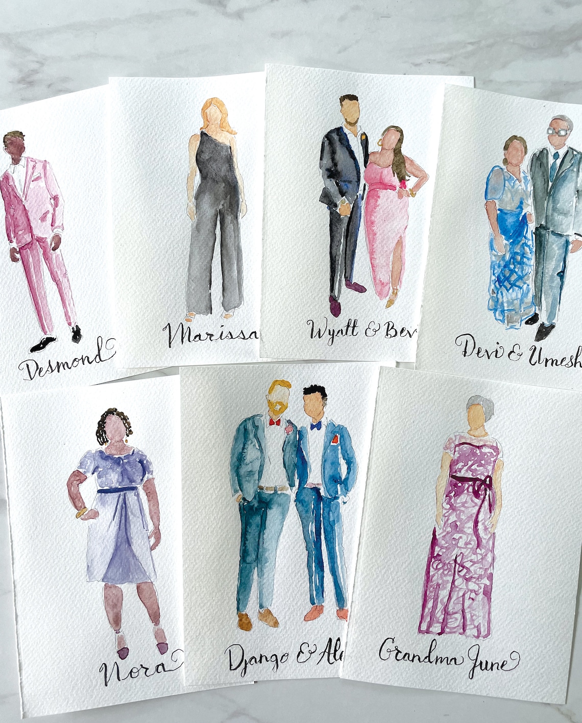 Live Watercolor Wedding Guest Illustrations - Etsy