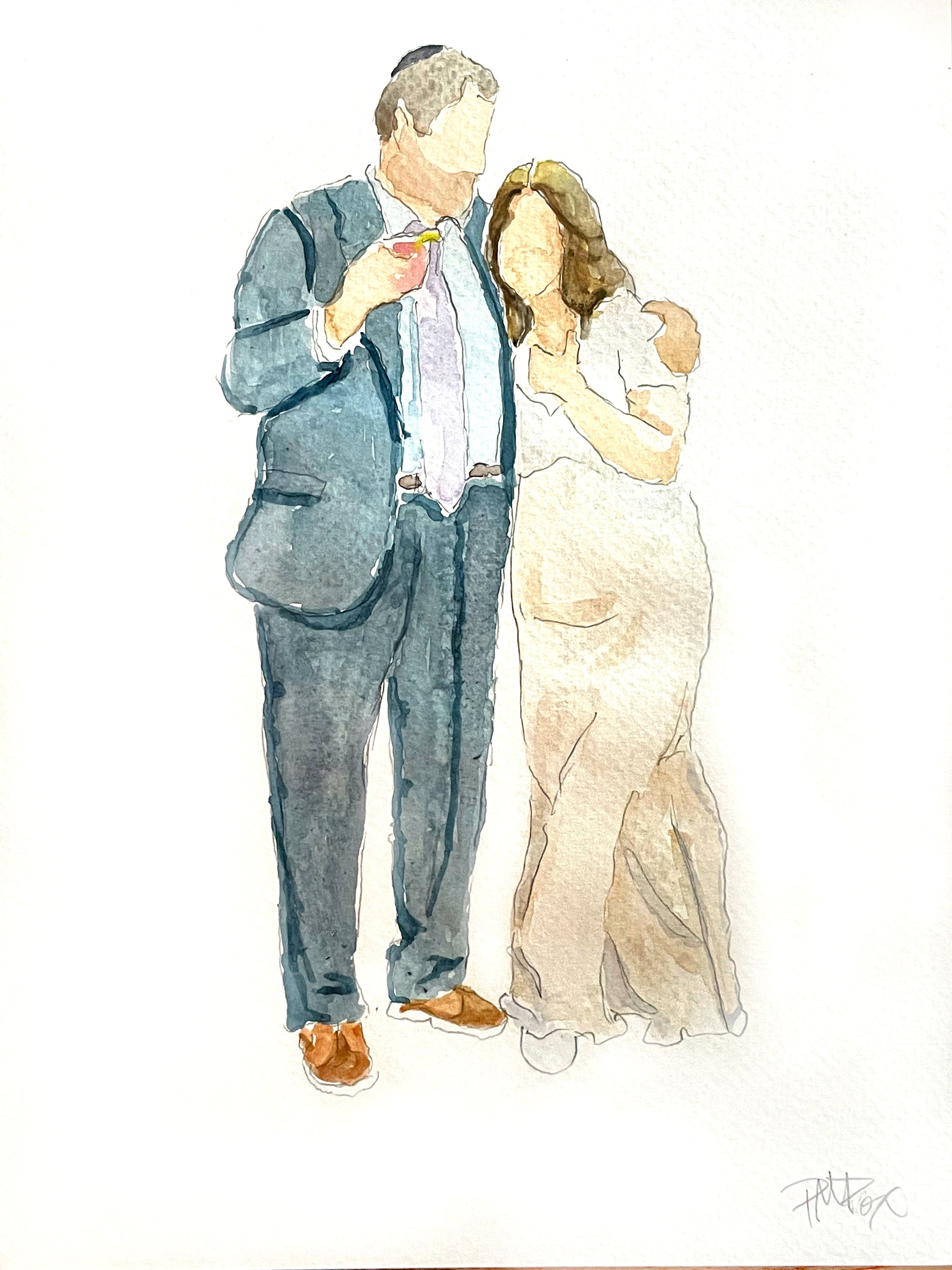 Live Watercolor Wedding Guest Illustrations - Etsy