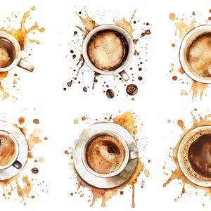 Watercolor Coffee Stain Clipart Bundle, Coffee Stain Png, Coffee ...