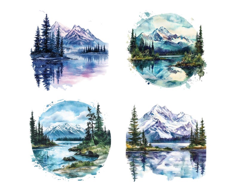 Watercolor Alaska Clipart Bundle, Alaska Png, Alaska Landscape Clip Art ...