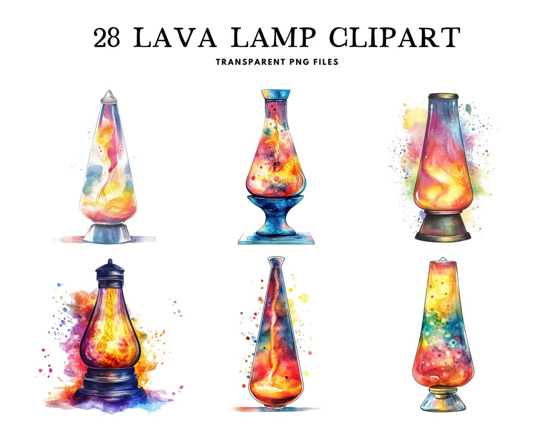 Watercolor Lava Lamp Clipart, Png Bundle, Clip Art, Illustration, Cozy ...