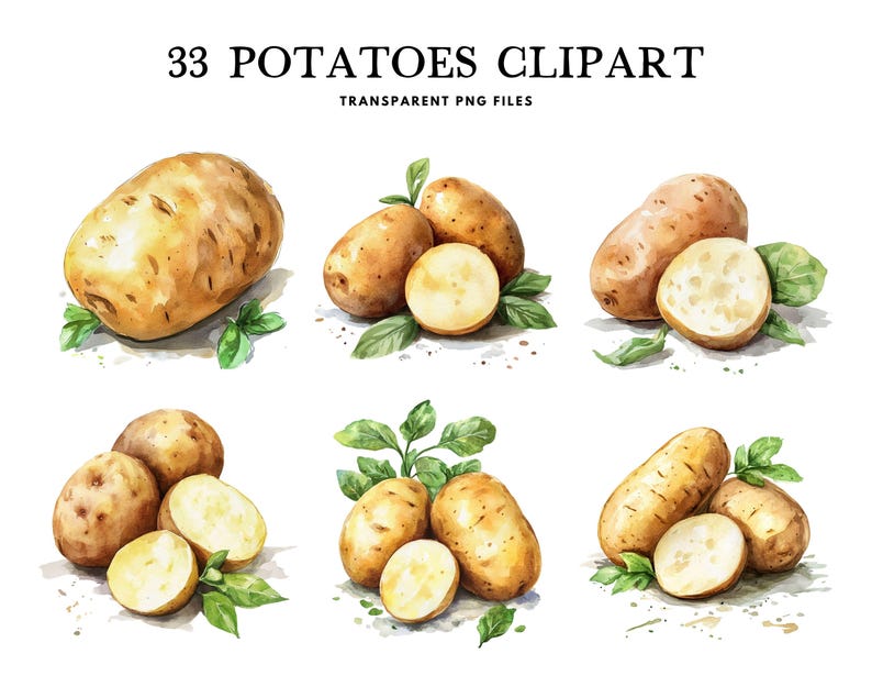 Watercolor Potatoes Clipart, Png Bundle, Vegetable Clip Art ...