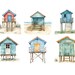 Watercolor Beach Hut Clipart Bundle, Beach Hut Png, Summer Beach House ...