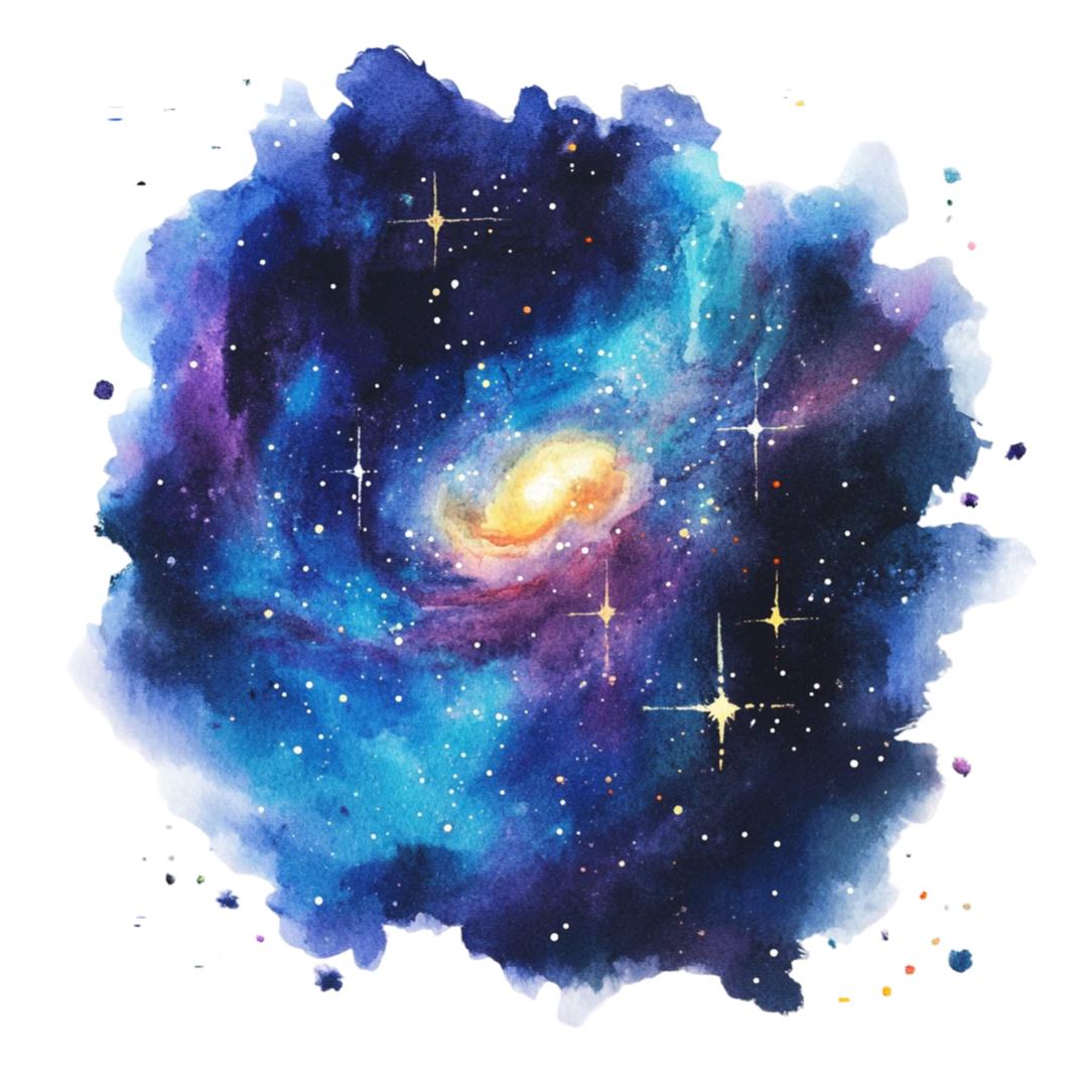 Watercolor Galaxy Clipart, Png Bundle, Space Clip Art, Astronomy ...