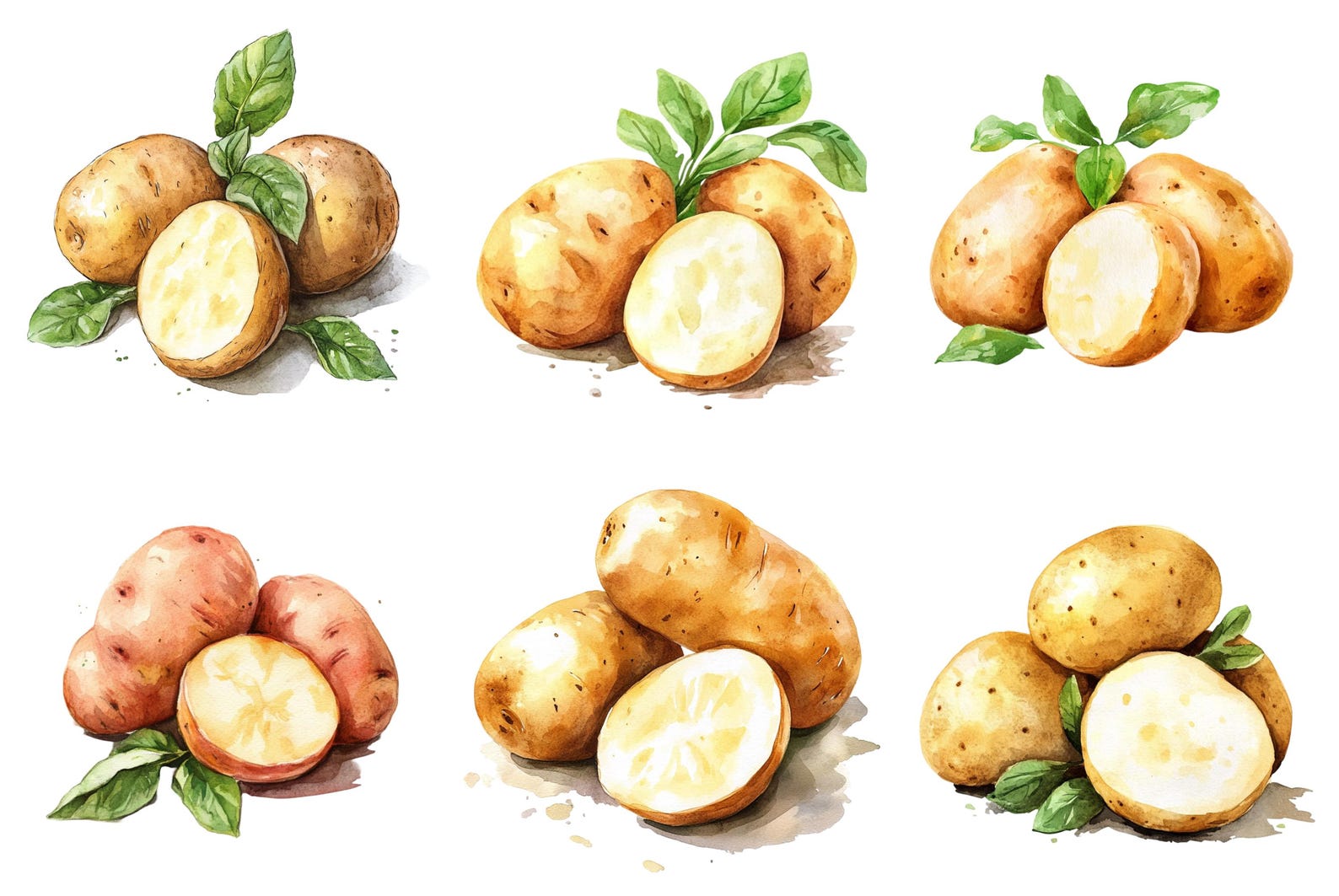 Watercolor Potatoes Clipart, Png Bundle, Vegetable Clip Art ...