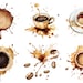 Watercolor Coffee Stain Clipart Bundle, Coffee Stain Png, Coffee ...