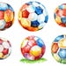 Watercolor Soccer Ball Clipart, Png Bundle, Clip Art, Illustration ...