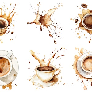 Watercolor Coffee Stain Clipart Bundle, Coffee Stain Png, Coffee ...